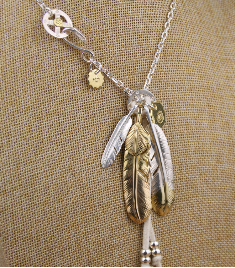 Goro’s（ゴローズ） 高橋吾郎 スーパーコピー トレンド手作りシルバーアクセサリー925純銀フェザーネックレスペンダントセット